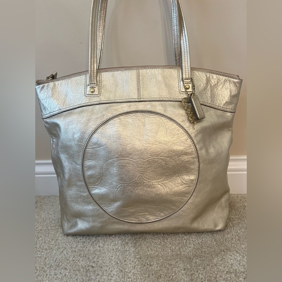 Bags | Coach Tote Bag Gold Color J1182f18336good To Used Condition ...